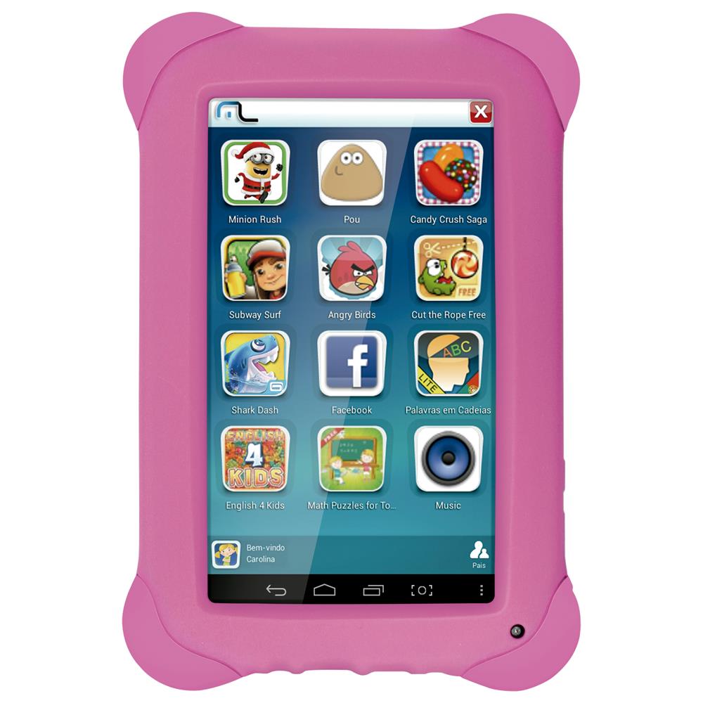 Tablet Multilaser Kid Pad Rosa com Tela Capacitiva 7", Memória 8GB ...