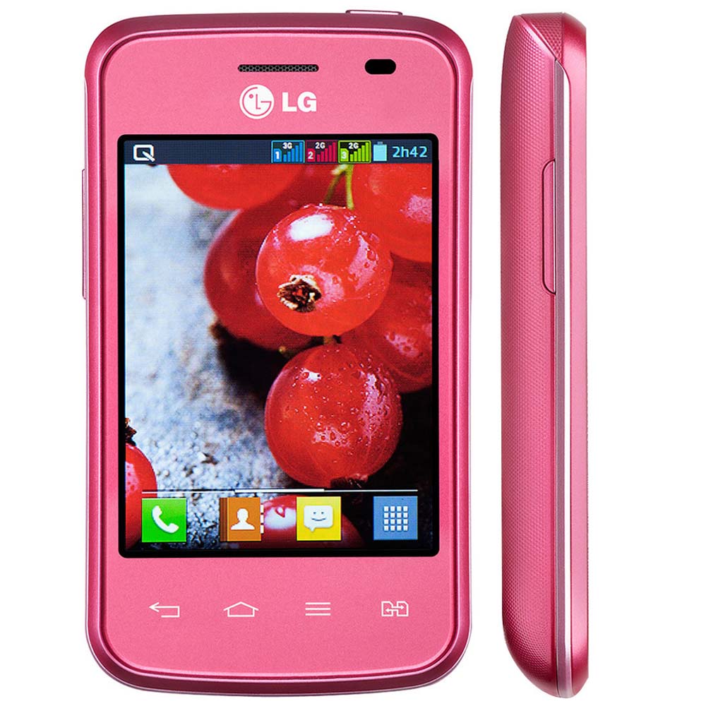 Celular Desbloqueado LG Optimus L1 II Tri E475 Rosa com Trial Chip ...