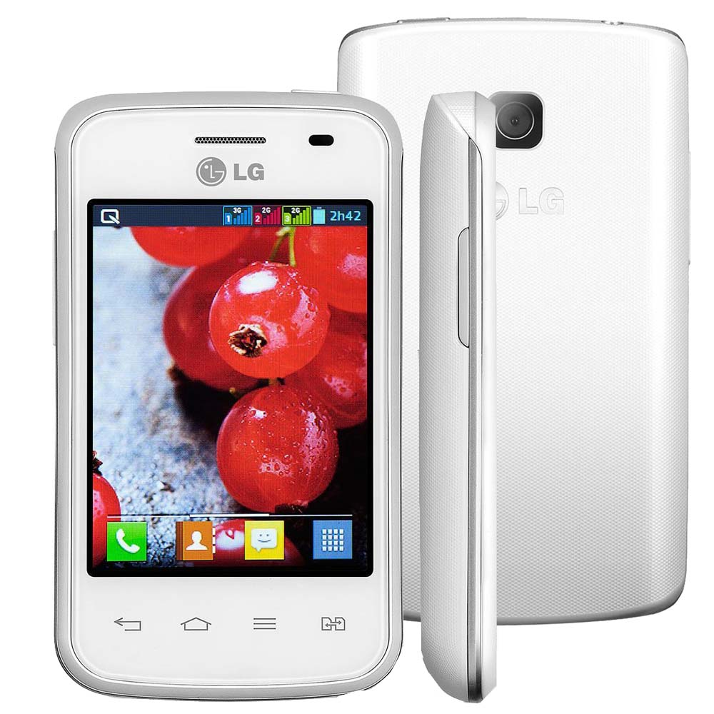Celular Desbloqueado LG Optimus L1 II Tri E475 Branco com Trial Chip ...
