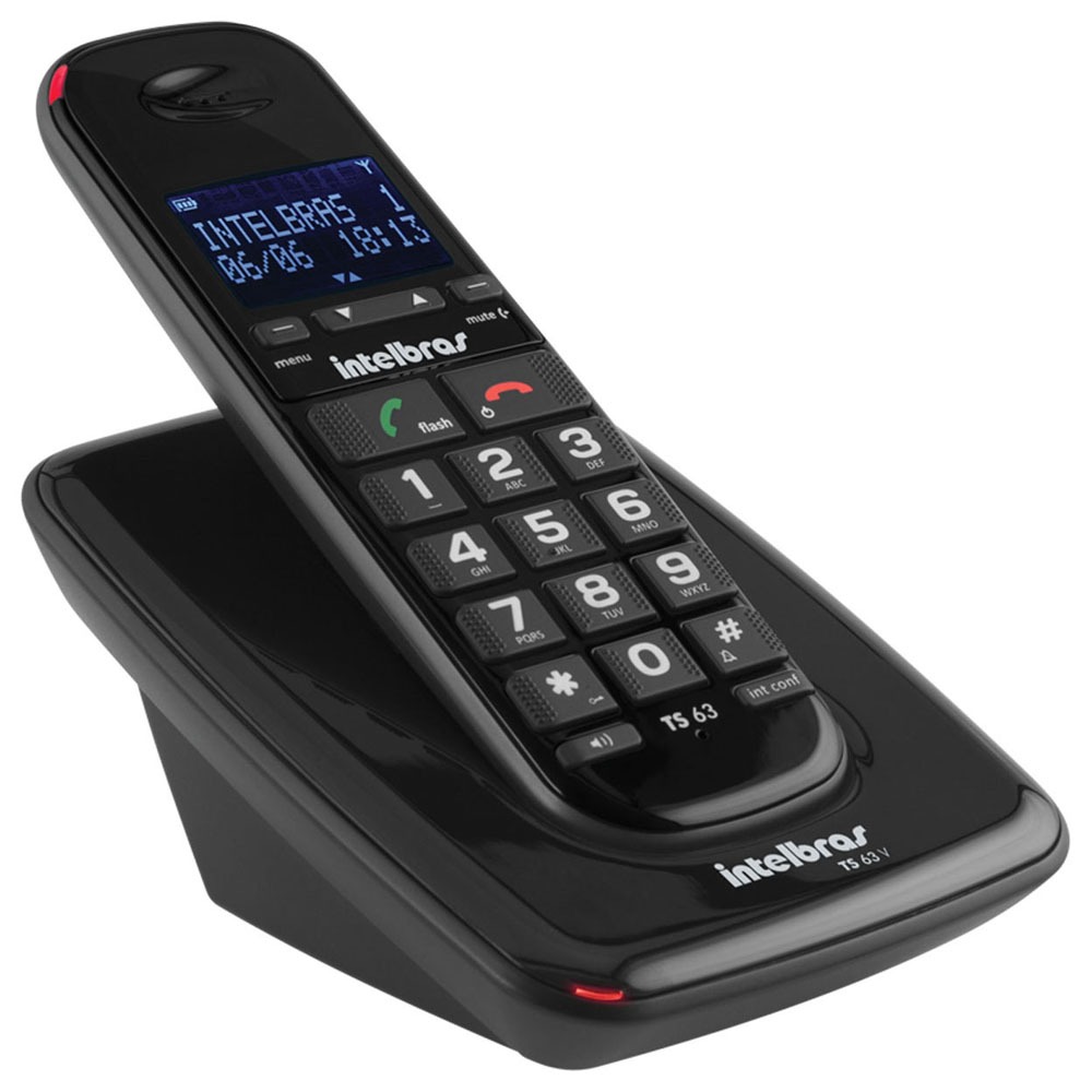 Telefone sem Fio Intelbras TS 63 com Teclas Grandes Luminosas, Display ...