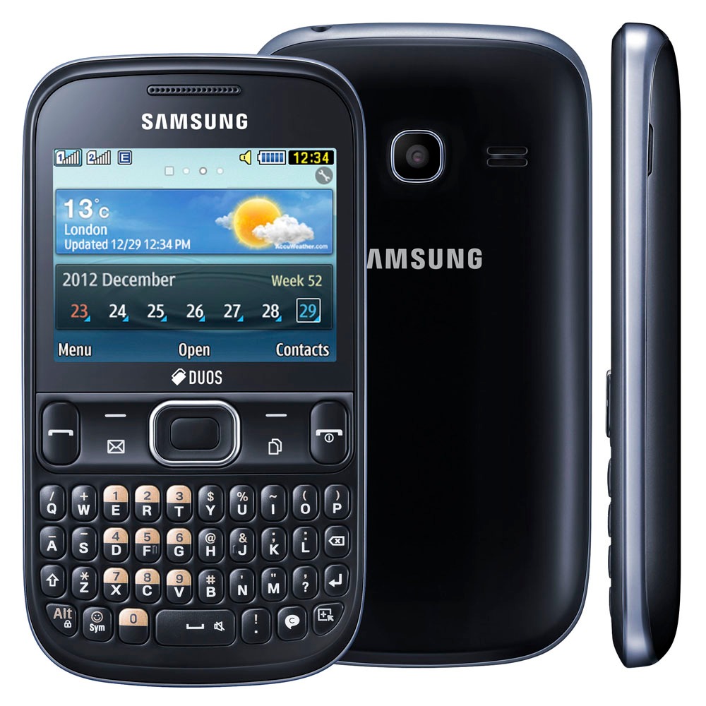 Celular Desbloqueado Samsung Chat 3332 Duos Preto com Dual Chip ...