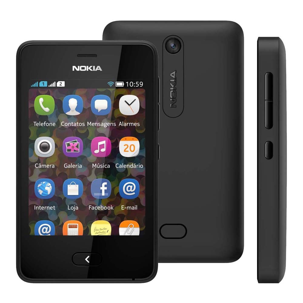Celular Desbloqueado Nokia Asha 501 Preto com Dual Chip, Câmera 3.2MP ...
