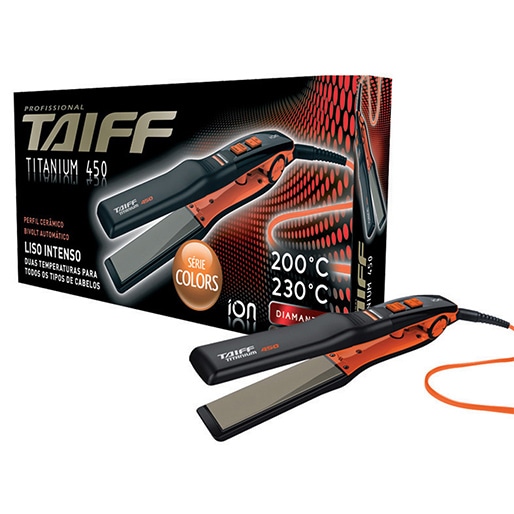 Chapinha | Prancha Taiff Titanium 450 Colors 230°C com Emissão de Íons ...