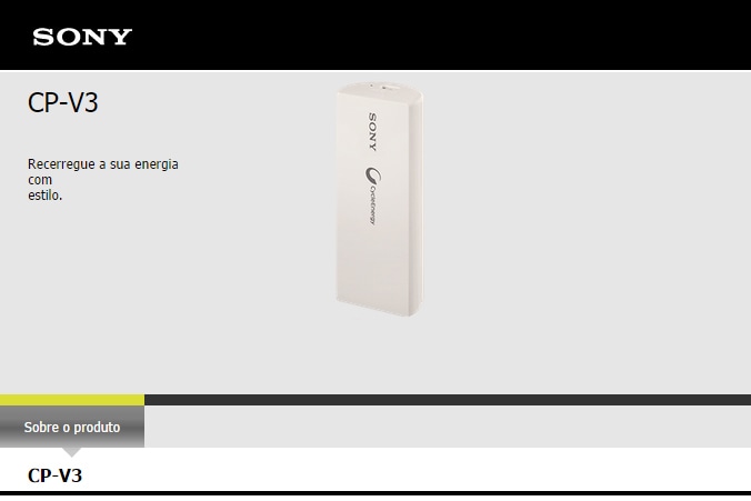 Carregador Portátil Sony para Smartphone, Câmera Digital | Casas Bahia